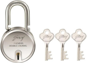 Godrej Round Steel PadLock -7 Lever - Double Locking - 70mm - 3 Keys ...