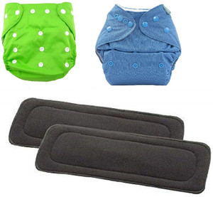 Xales Washable And Usable Cloth Diapers,Adjustable Size (Green,Blue ...