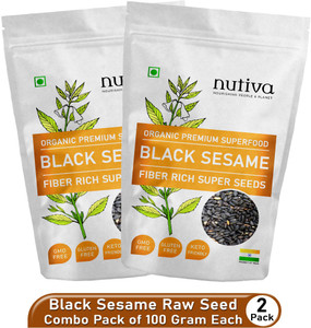 Nutiva Twin Pack of Premium Quality Raw Kale Til (Black Sesame Seeds ...