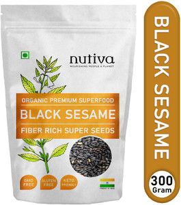 Nutiva Premium Quality Raw Kale Til (Black Sesame Seeds) Sesame 300 ...