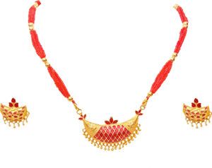 balaji gold Copper Gold-plated Red Jewellery Set Price in India - Buy ...