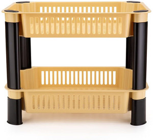 FLOWINZZA Fruits/Vegetables Kitchen Rack Plastic (2 Layer,Ivory)Multi ...