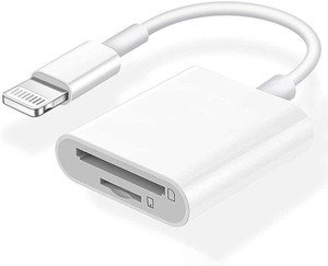 microware White Lightning to SD TF Card Camera Reader Adapter for ...