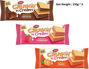 Tiffany Crunch n Cream Wafer - Chocolate,Strawberry And Orange Flavour ...