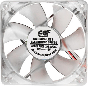 Electronic Spices DC12V Transparent Cooling Fan with 3 Color Led 12CM ...