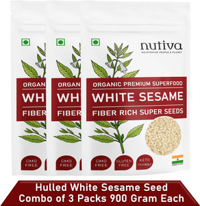 Nutiva Combo of 3 Premium Quality Raw Safed Til (White Sesame Seeds ...