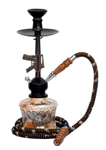 PUFF KING Hookah Pot Gun Design Decorative Glass Hookah for Flavour ...