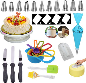 mnd Easy Rotate Cake Turntable + 12 Piece Cake Decorating Set with 1 ...