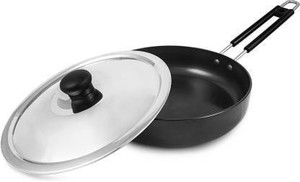 STEPHY Hard Anodised Induction Base Frypan With Stainless Steel Lid Fry ...