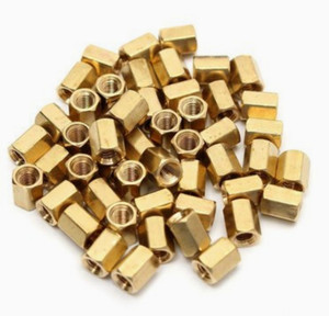 maruthi (PCB board) M3 x 10mm Female Thread Gold Tone Brass Nut PCB ...