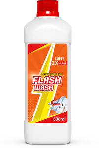 FLASH WASH Liquid Detergent for Top Load & Front Load Machines/ Easy ...