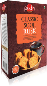 Polka Classic Sooji Rusk I Pack Of 1 200 Gm I Rusk with Suji, Elaichi ...
