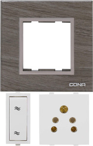 CONA Combo Set of STATUS Switch, Socket and 3M Modular Plate- 9256-2 ...