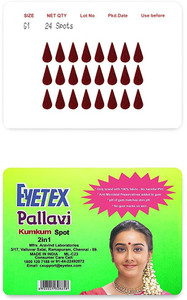 Eyetex Pallavi Sticker Kumkum, G1 - Maroon (Circle, Round) - 20 Flaps ...
