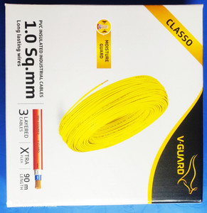 V-Guard PVC triple layer 1 sq/mm Black, Red, Blue, Yellow 90 m Wire ...