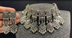 Primis Oxidised Silver Silver Jewellery Set Price in India - Buy Primis ...