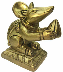 Sudrik Sudrik Brass Small Mice Mouse Rate with Laddu for Ganesh ji Home ...