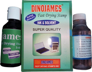 dinojames Fast Drying Stamp Pad Ink & Softner 100ml -Black Stamp Pad ...