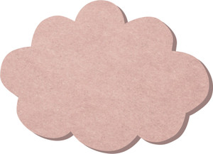 DECOR KAFE 25 cm Cloud Shape MDF wooden cutout Size (25 cm X 35 cm ...