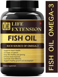 Life Extension Fish Oil 1000mg supplements, Supports Heart, Brain ...