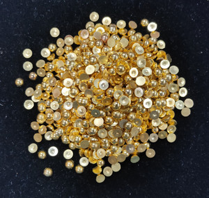 The Unique ® 6mm Golden Half Cut Beads Flat Back Moti For Jewellery ...