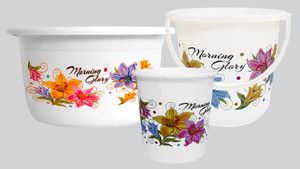 KUBER INDUSTRIES Printed 3 Pieces Unbreakable Virgin Plastic ...