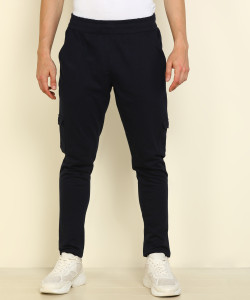 FLYING MACHINE Solid Men Blue Track Pants - Buy FLYING MACHINE Solid ...