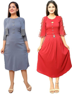 ELENDRA Calf Length Party Dress Price in India - Buy ELENDRA Calf ...