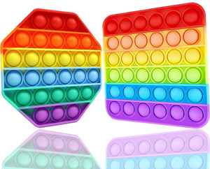 Aseenaa Pop It Fidget Toys | Octagone And Square Rainbow Combo | Pack ...