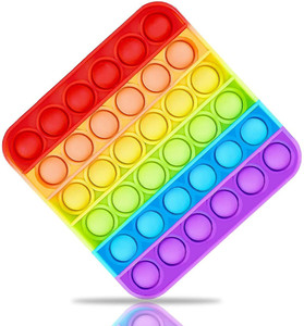 Aseenaa Pop It Fidget Toys | Square Rainbow | Pack Of 1 | Pop Its Toy ...