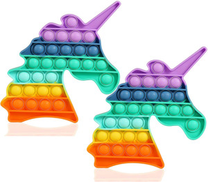 Aseenaa Pop It Fidget Toys | Unicorn Rainbow Combo | Pack Of 2 | Pop ...