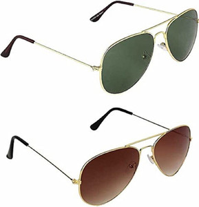 Buy sunwear Aviator, Aviator Sunglasses Green, Brown For Men & Women ...