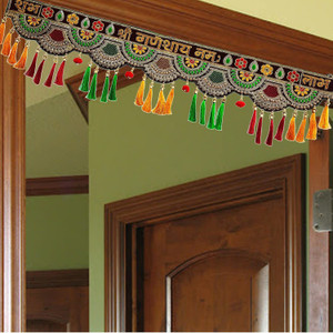 Ascension Fabric Subh Labh Door Toran Ganesha Namah Traditional Art ...