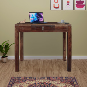 Tamannaartpalace Solid Wood Wide Study Table with Storage in Black ...