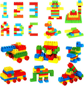 FOROLY Building Block with Wheels for Kids (Approx. 200 Pcs) - Building ...