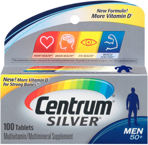 Centrum Silver Men's 50 Plus + Multivitamin/Multimineral Supplement ...