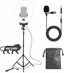 Osaka 10" Inches Big LED Ring Light with 5 Meter Lavalier Lapel ...