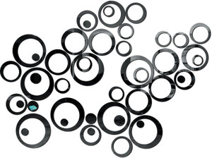 SWATI ART GALLERY 12.7 cm 40 Rings Black -756 Self Adhesive Sticker ...
