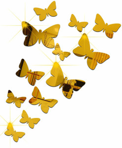 SWATI ART GALLERY 17.78 cm 12 Butterflies 3 Size Golden-980 Self ...