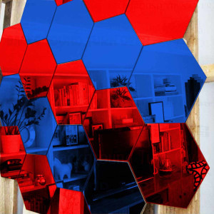 BEST DECOR 17.78 cm Hexagon 10 Red 10 Blue 20-621 Self Adhesive Sticker ...