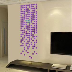SWATI ART GALLERY 3 cm 100 Sqaure Purple -634 Self Adhesive Sticker ...