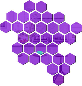 SWATI ART GALLERY 12.7 cm 31 Hexagon 10 Butterflies Purple-749 Self ...