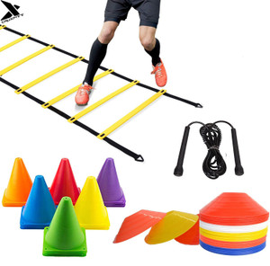 CRUXFITT 6 Inch Cones Pack of 6, 10 Space Markers 4 Meter Ladder and ...