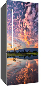 flipdecor 60.96 cm sunset river Large Single Door Fridge Wallpaper And ...