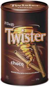Delfi Twister Chocolate Wafer Roll with Chocolate Flavored Cream ...