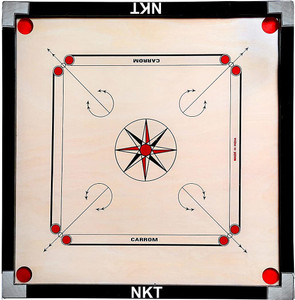 Nkt SMALL CARROM BOARD 20 INCH FREE WITH SET OF COIN AND POWDER AND ...