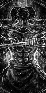 Roronoa Zoro Anime Black One Piece Zoro Matte Finish Poster Paper Print ...