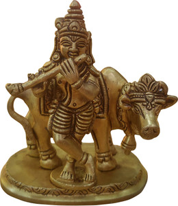 vinayakmoorti Krishna Panchdhatu Idol Krishna With Cow Statue For Puja ...