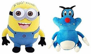 Patly Combo of Minion and Oggy and The Cockroaches Plush Figure Soft ...