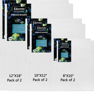 Flipkart.com | Eduway Cotton Canvas Board Combo- Pack of 6 (8x10 |10x12 ...